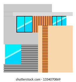 Front View Modern House Vector Illustration Stock Vector (Royalty Free ...