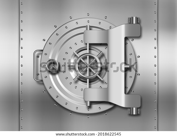 Front View Round Bank Vault Door Stock Vector (Royalty Free) 2018622545 ...