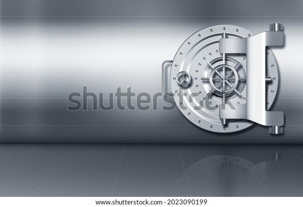 Front View Round Bank Vault Door Stock Vector (Royalty Free) 2023090199 ...