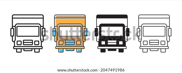 Front View Truck Icon Set Truck Stock Vector (Royalty Free) 2047491986