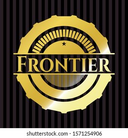 Frontier Golden Emblem Badge Vector Illustration Stock Vector (Royalty ...
