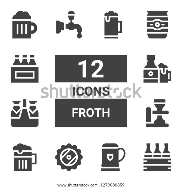 Froth Icon Set Collection 12 Filled Stock Vector (Royalty Free ...
