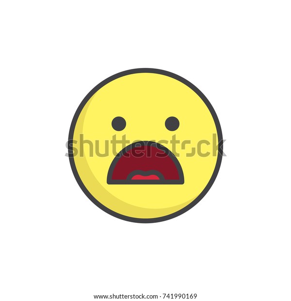 Frowning Face Emoticon Open Mouth Filled 库存矢量图（免版税）741990169 | Shutterstock