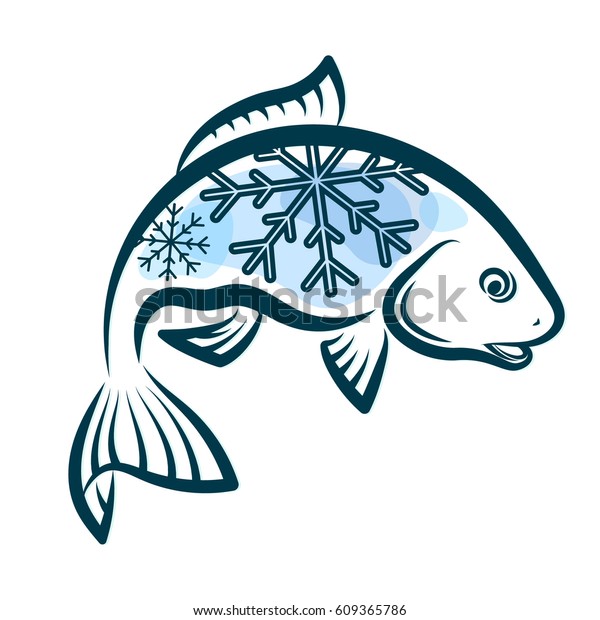 Frozen Fish Design Sale Stock Vector (Royalty Free) 609365786 ...