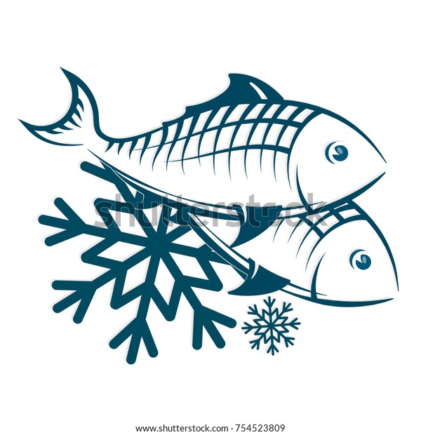 Frozen Fish Seafood Symbol Stock Vector (Royalty Free) 754523809 ...