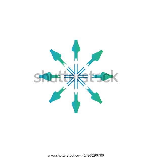 Frozen Ice Flower Logo Design Stock Vector (Royalty Free) 1463299709 ...