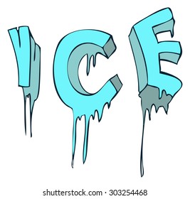 Frozen Ice Word Vector Illustration Isolated: เวกเตอร์สต็อก (ปลอดค่า ...