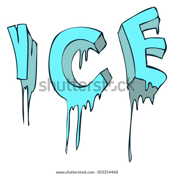 Frozen Ice Word Vector Illustration Isolated: เวกเตอร์สต็อก (ปลอดค่า ...