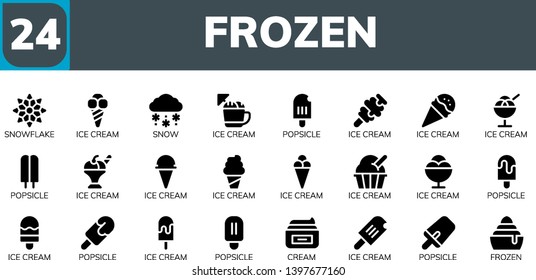 Frozen Icon Set 24 Filled Frozen Stock Vector (Royalty Free) 1397677160 ...