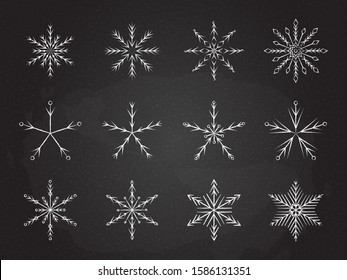 Frozen Snowflake Symbol Collection Vector Illustration Stock Vector ...