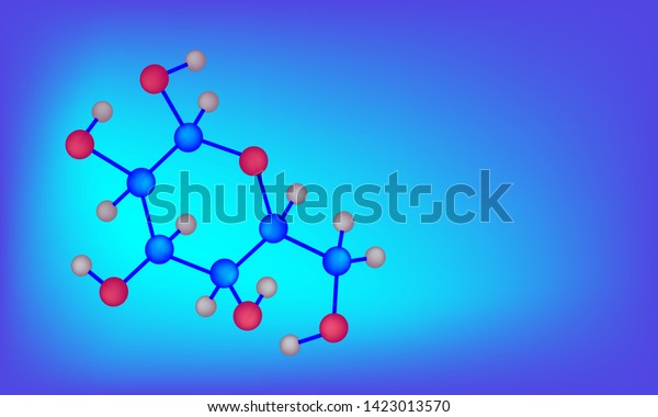 Fructose Molecule Model Chemical Element Space Stock Vector (Royalty ...