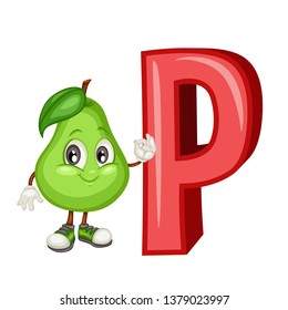 Fruit Alphabet P Pear Vector Illustration Stock Vector (Royalty Free ...