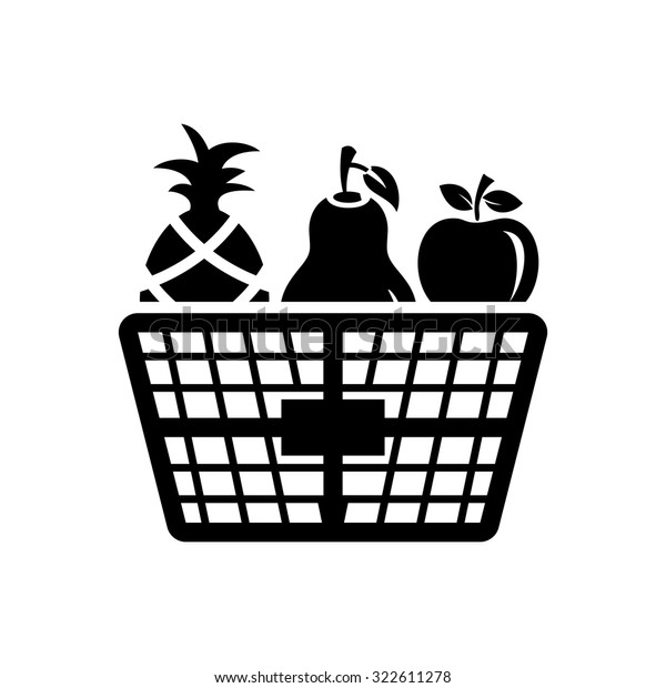 Fruit Basket Icon Stock Vector (Royalty Free) 322611278