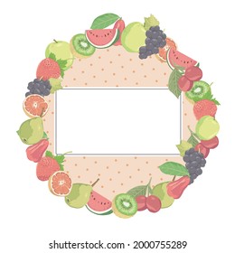 Fruit Border Frame Nature Illustration Stock Vector (Royalty Free ...