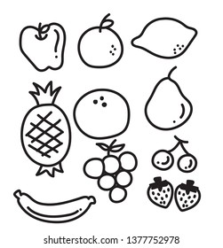 Fruit Doodle Art Stock Vector (Royalty Free) 1377752978 | Shutterstock