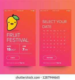 Fruit Festival App Interface Design Cute Stock Vector (Royalty Free ...