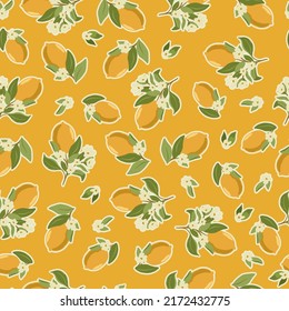 Fruit Garden Seamless Pattern Hand Drawn Stock Vector (Royalty Free ...