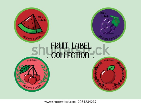 Fruit Label 2 Illustrations Label Product Stock Vector (Royalty Free ...