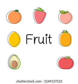 Fruit Line Art Design Line Drawing Stock Vector (Royalty Free ...