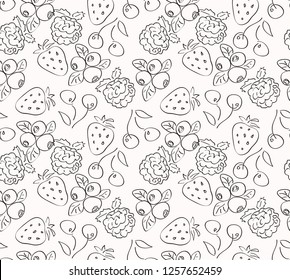 Fruit Seamless Pattern Berry Print Stock Vector (Royalty Free ...