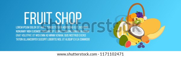 Fruit Shop Concept Banner Isometric Banner Stock Vector (Royalty Free ...