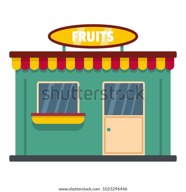Fruit Shop Icon Flat Illustration Fruit Stock Vector (Royalty Free ...