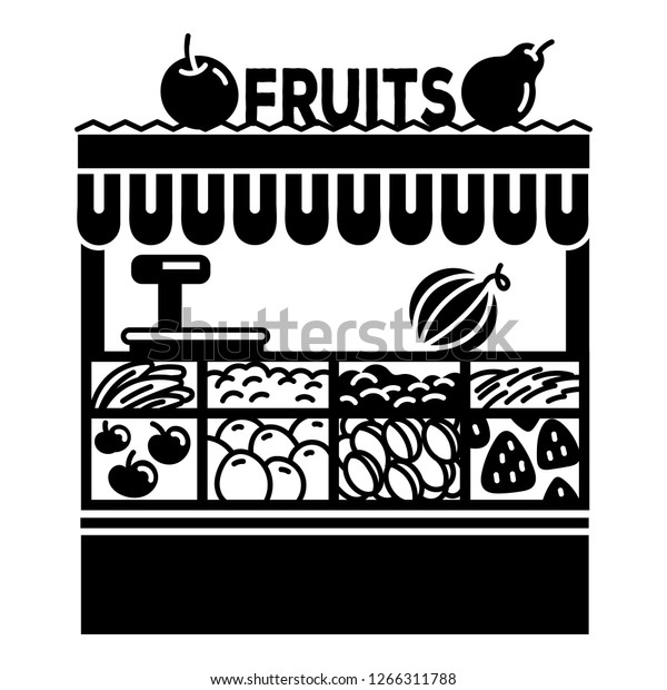 Fruit Stall Icon Simple Illustration Fruit Stock Vector (Royalty Free ...
