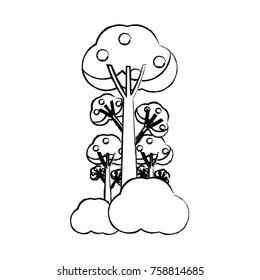 Fruit Trees Iocn Over White Background Stock Vector (Royalty Free ...