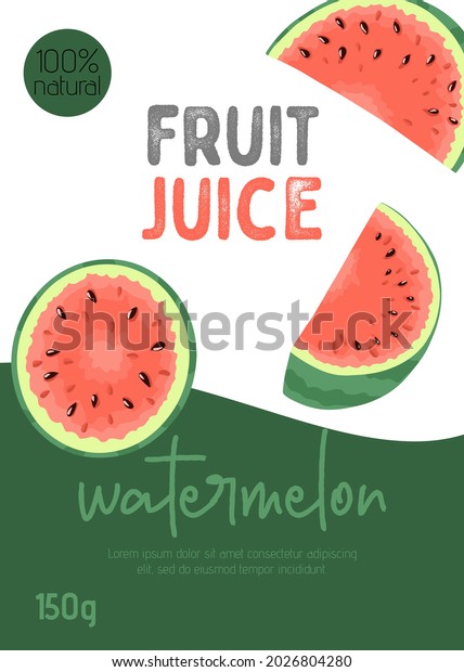 Fruit Watermelon Juice Packaging Design Fresh Stock Vector (Royalty ...