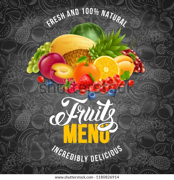 Fruits Berries Menu Restaurant Cafe Template Stock Vector (Royalty Free ...