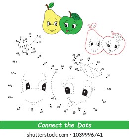 Fruits Dot Dot Educational Game Kids Stock Vector (Royalty Free ...
