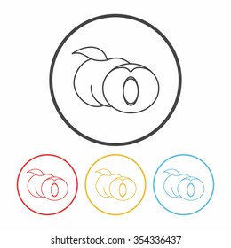 Fruits Peach Line Icon Stock Vector (Royalty Free) 354336437 | Shutterstock