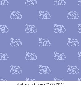 Fruits Seamless Pattern Blueberry Line Stock Vector (Royalty Free ...