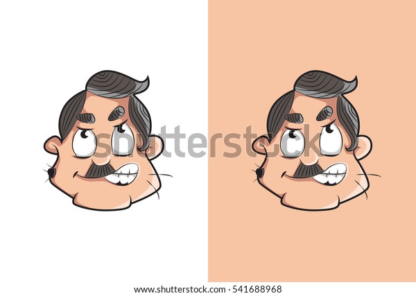 Frustrated Annoyed Cartoon Uncle Face Mole Stock Vector (Royalty Free ...