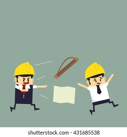 Frustrated Desperate Construction Engineer Architect Foreman Stock ...