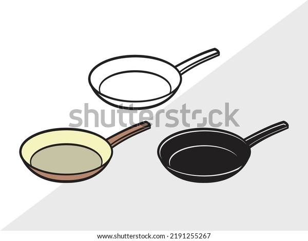 Frying Pan Clipart Svg Printable Vector: เวกเตอร์สต็อก (ปลอดค่า ...