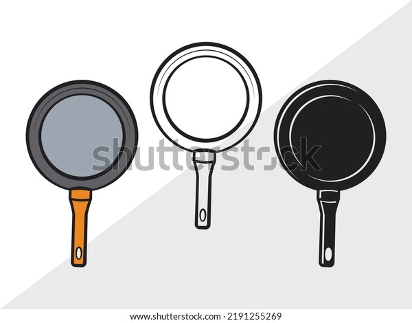 Frying Pan Clipart Svg Printable Vector Stock Vector (Royalty Free ...