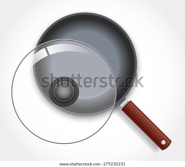 Frying Pan Glass Lid Vector Illustration Stock Vector (Royalty Free ...