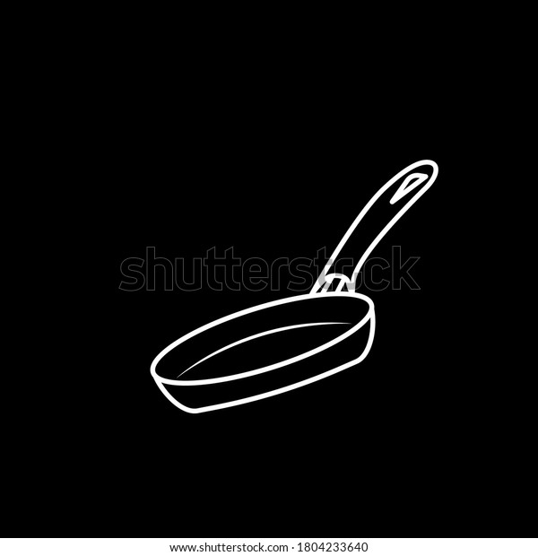 Frying Pan Hand Drawn Outline Doodle Stock Vector (Royalty Free ...