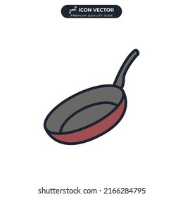 Frying Pan Icon Symbol Template Graphic Stock Vector (Royalty Free ...