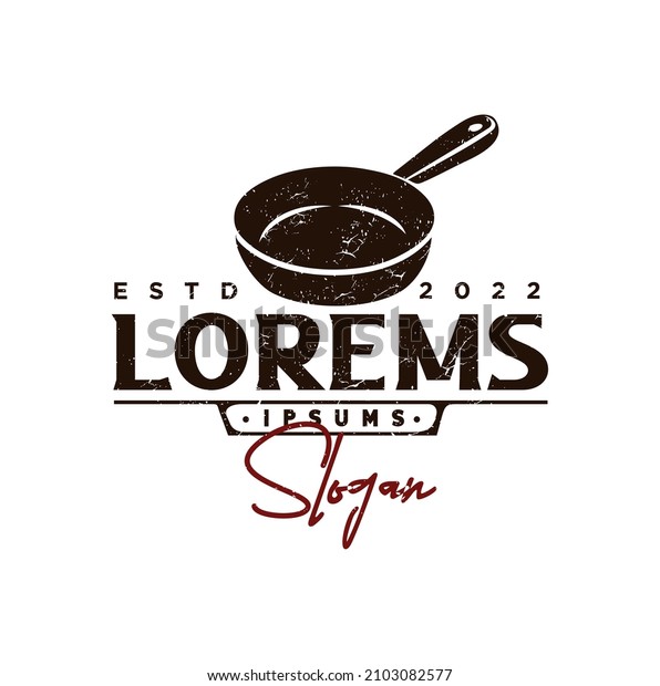 Frying Pan Logo Cooking Iron Pan Stock Vector (Royalty Free) 2103082577 ...