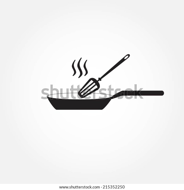 Frying Pan Sign Icon Fry Roast Stock Vector (Royalty Free) 215352250