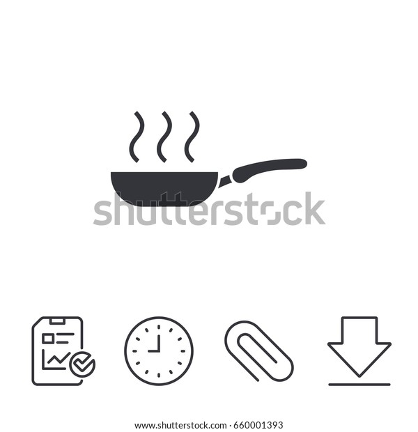 Frying Pan Sign Icon Fry Roast Stock Vector (Royalty Free) 660001393 ...