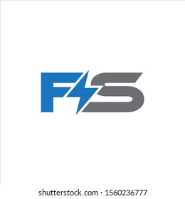 Fs Electrical Power Logo Design Blue Stock Vector (Royalty Free ...