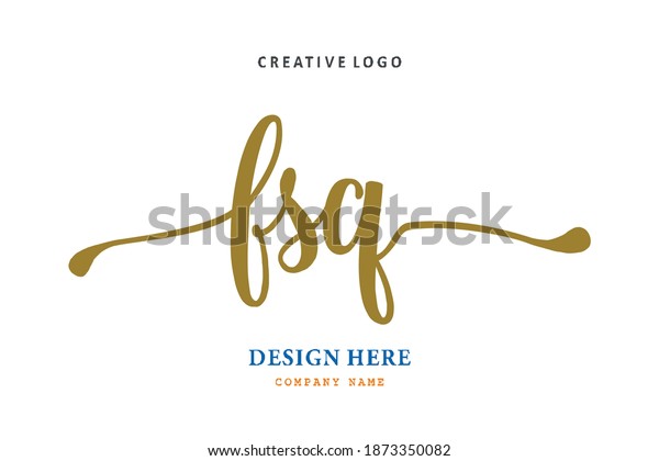 Fsq Lettering Logo Simple Easy Understand Stock Vector (Royalty Free ...