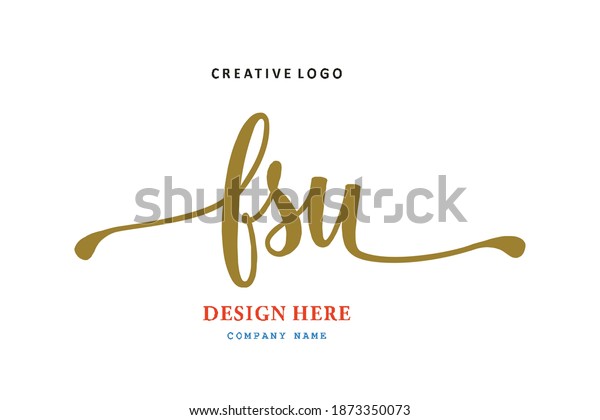 Fsu Lettering Logo Simple Easy Understand Stock Vector (Royalty Free ...