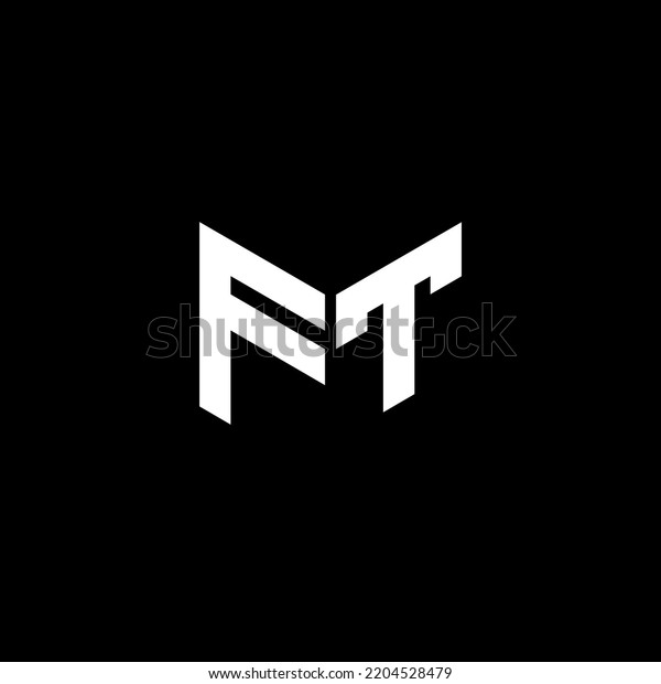 Ft Letter Logo Design Black Background Stock Vector (Royalty Free ...