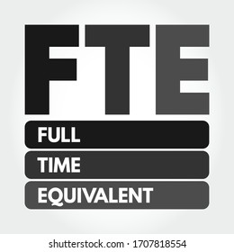 Fte Full Time Equivalent Acronym Business Stock Vector (Royalty Free ...
