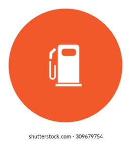 Fuel Flat White Symbol Orange Circle Stock Vector (Royalty Free ...