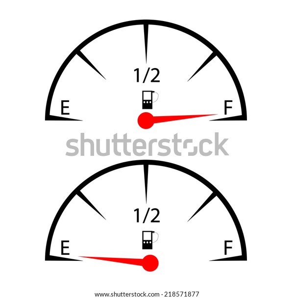 Fuel Gauge Icon Empty Full Indicators 스톡 벡터(로열티 프리) 218571877